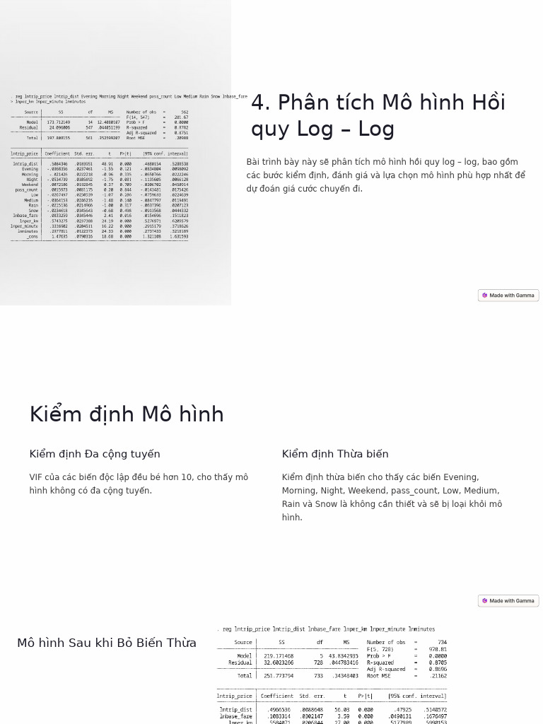 Phan Tich Mo Hinh Hoi Quy Log Log | PDF