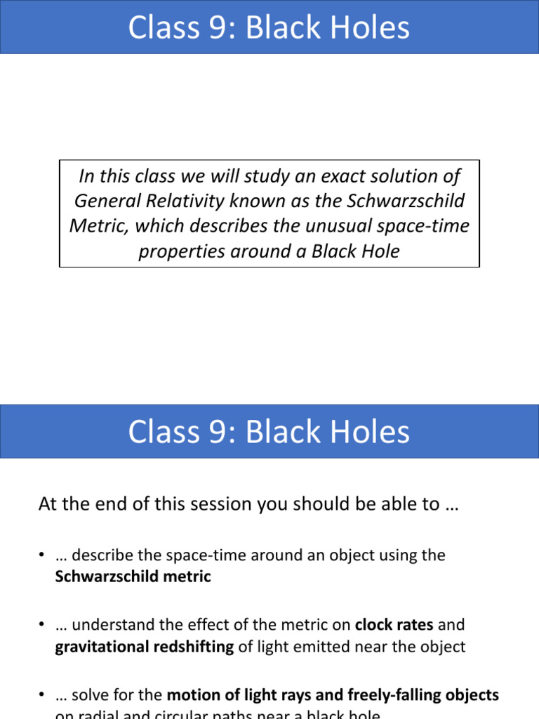 Class9 BlackHoles | PDF | Black Hole | General Relativity