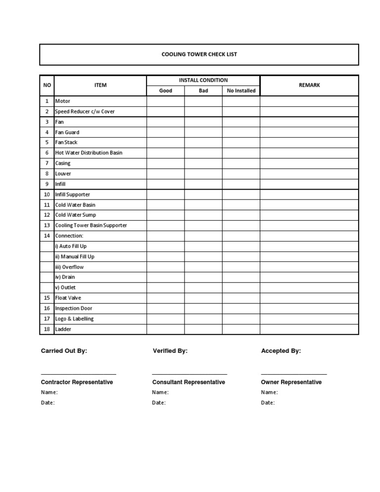 A Comprehensive Checklist for Maintaining Critical Cooling Tower ...