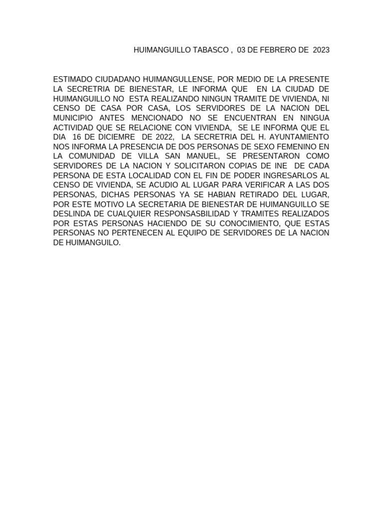 Huimanguillo Tabasco | PDF