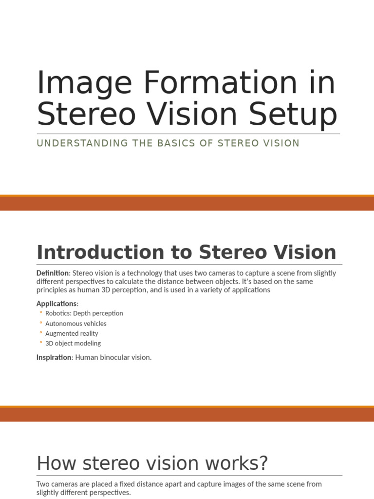 Image Formation in Stereo Vision Setup - RK | PDF | Computer Vision ...