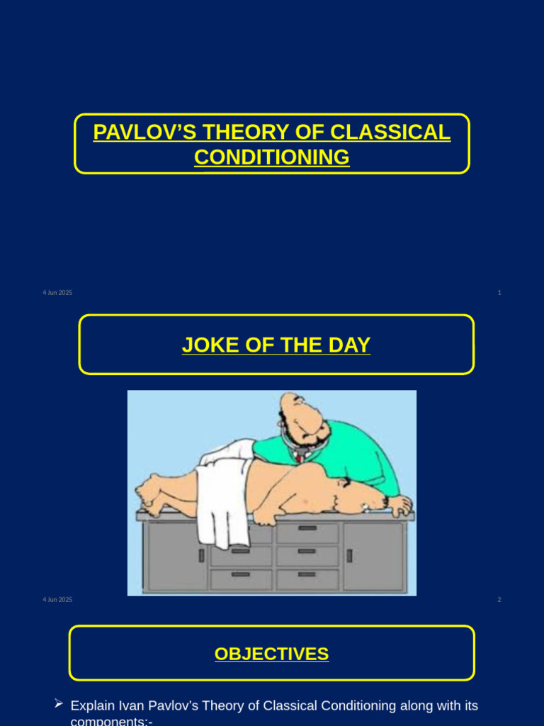 Pavlovs Theory of Classical Conditioning | PDF