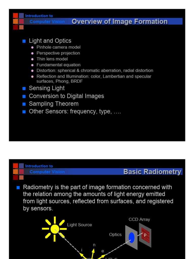 Introduction to Computer Vision Basics | PDF | Optics | Camera
