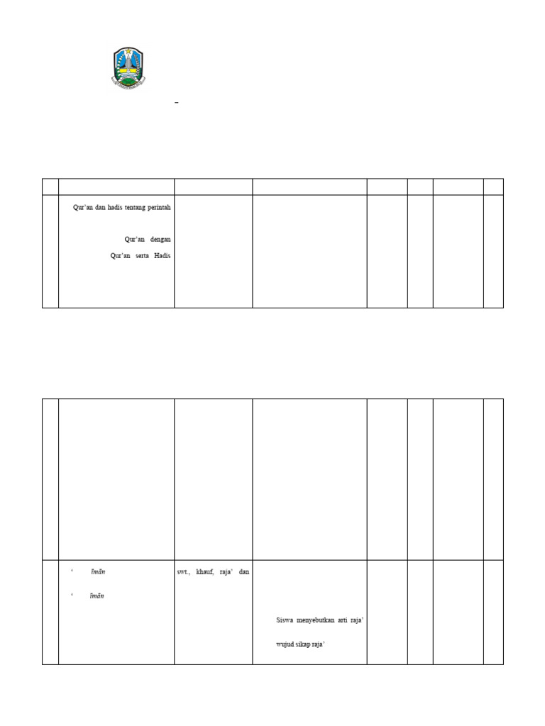 Kisi-Kisi Sts Genap Pai Kelas X 2024-2025 | PDF