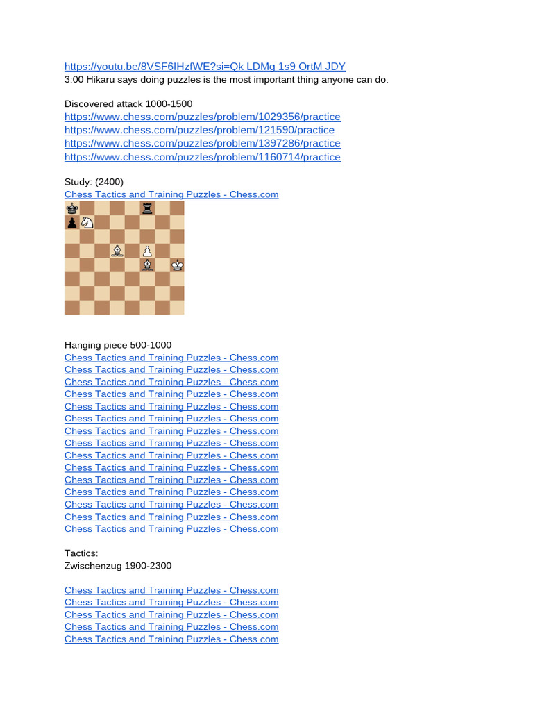 Chess Tactics Training Resources | PDF | Chess | Chess Theory