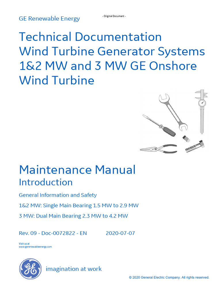 GE Wind Turbine Maintenance Manual | PDF | General Electric | Fuse ...