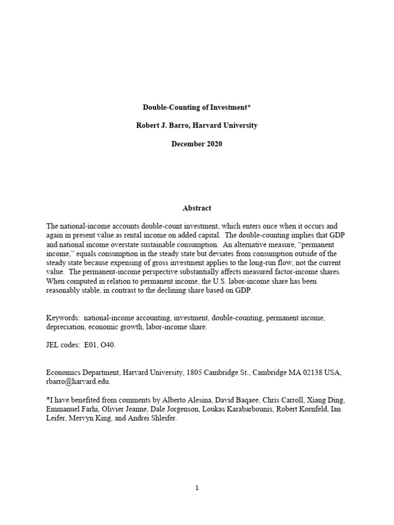 Double-Counting in National Income Accounts | PDF | Gross Domestic ...