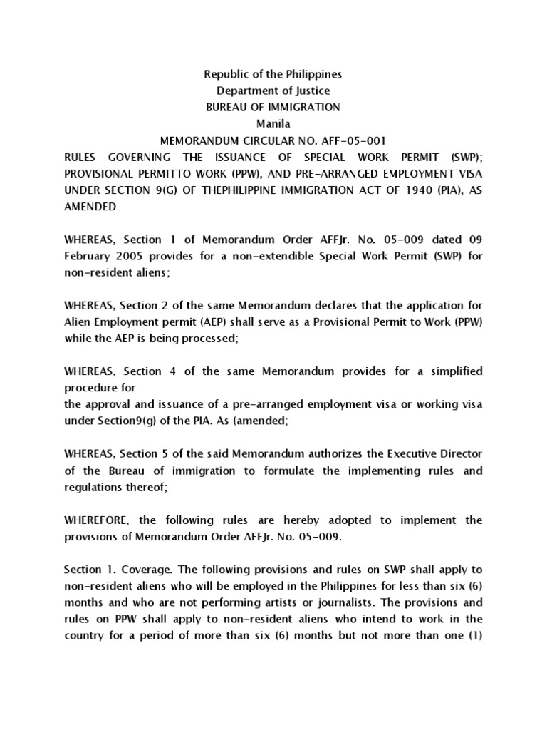 Alien Employment Requirements | PDF | Travel Visa | Government