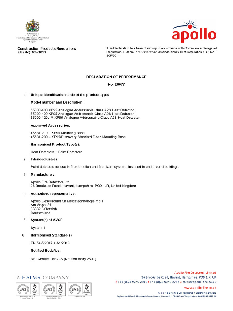 DoP - Declaration of Performance | PDF | Frequency | Electrical Engineering