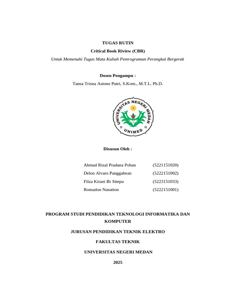 CBR - Pemrograman Perangkat Bergerak - Kelompok 4 | PDF