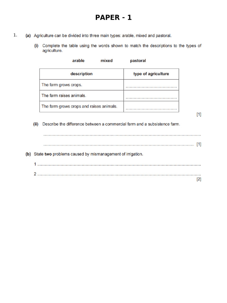 Gr 9 -Revision Sheet | PDF