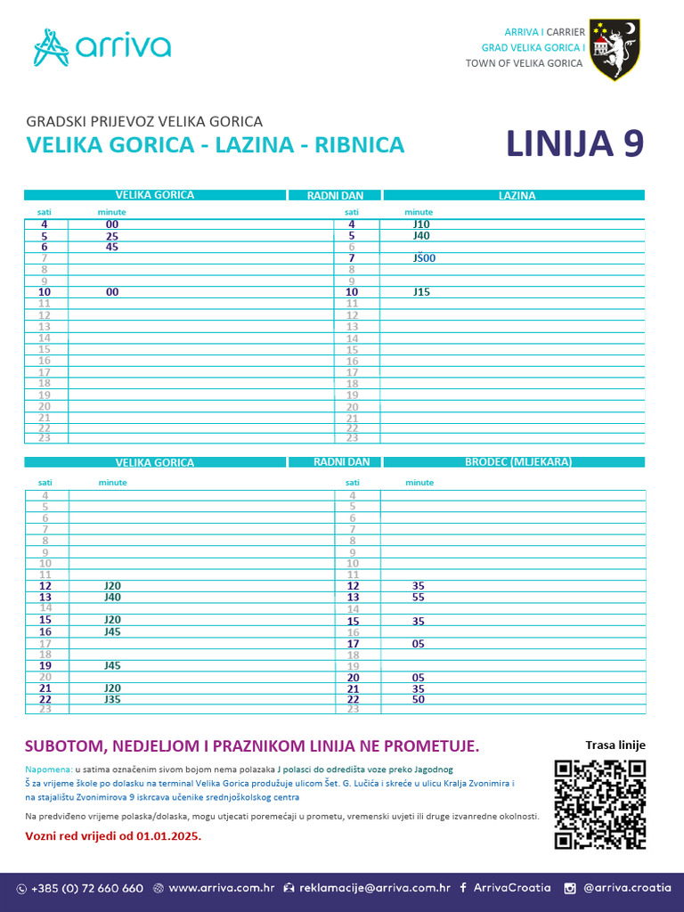 Linija 9 Velika Gorica Lazina Ribnica | PDF