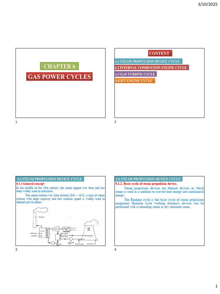 Chapter 6 - Gas Power Cycles | PDF | Steam | Engines
