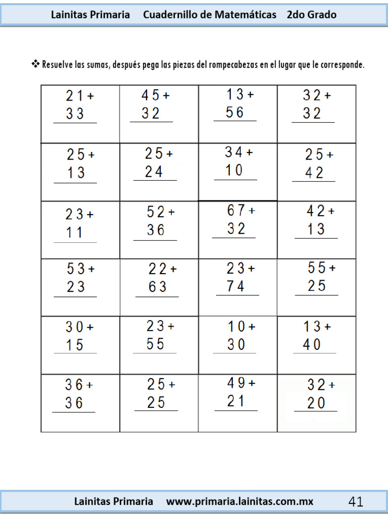 2do Grado - Cuadernillo de Matemáticas (2023-2024) - 42-43 | PDF