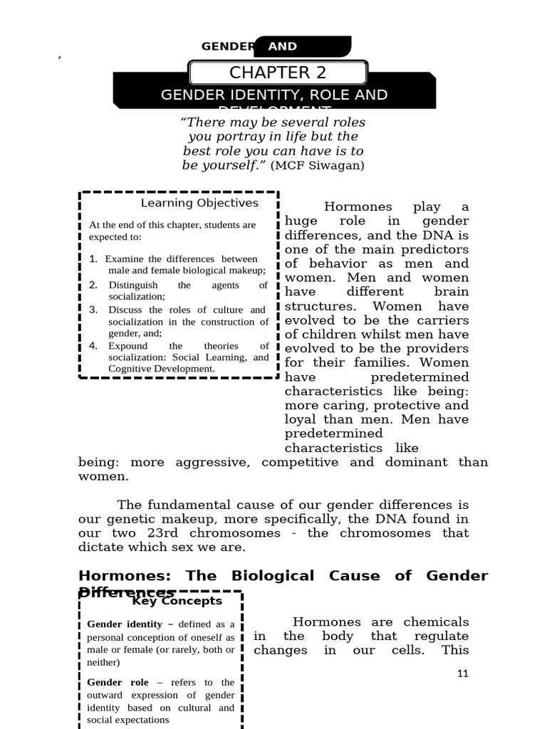 Biological Foundations of Gender Identity | PDF | Gender | Gender Studies