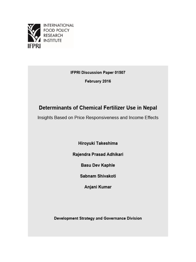 Determinants of Chemical Fertilizer Use in Nepal | PDF | Fertilizer ...