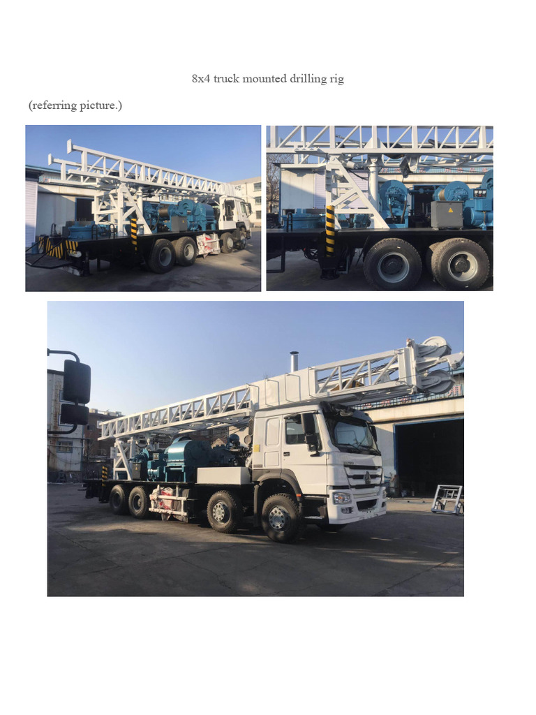 8X4 600m Truck Mounted Drilling Rig | PDF | Pump | Engines