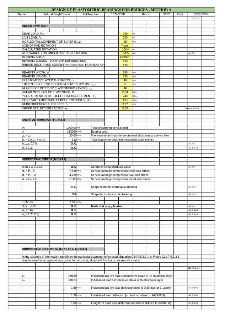 Bearing Stability Checks | PDF | Stress (Mechanics) | Deformation ...