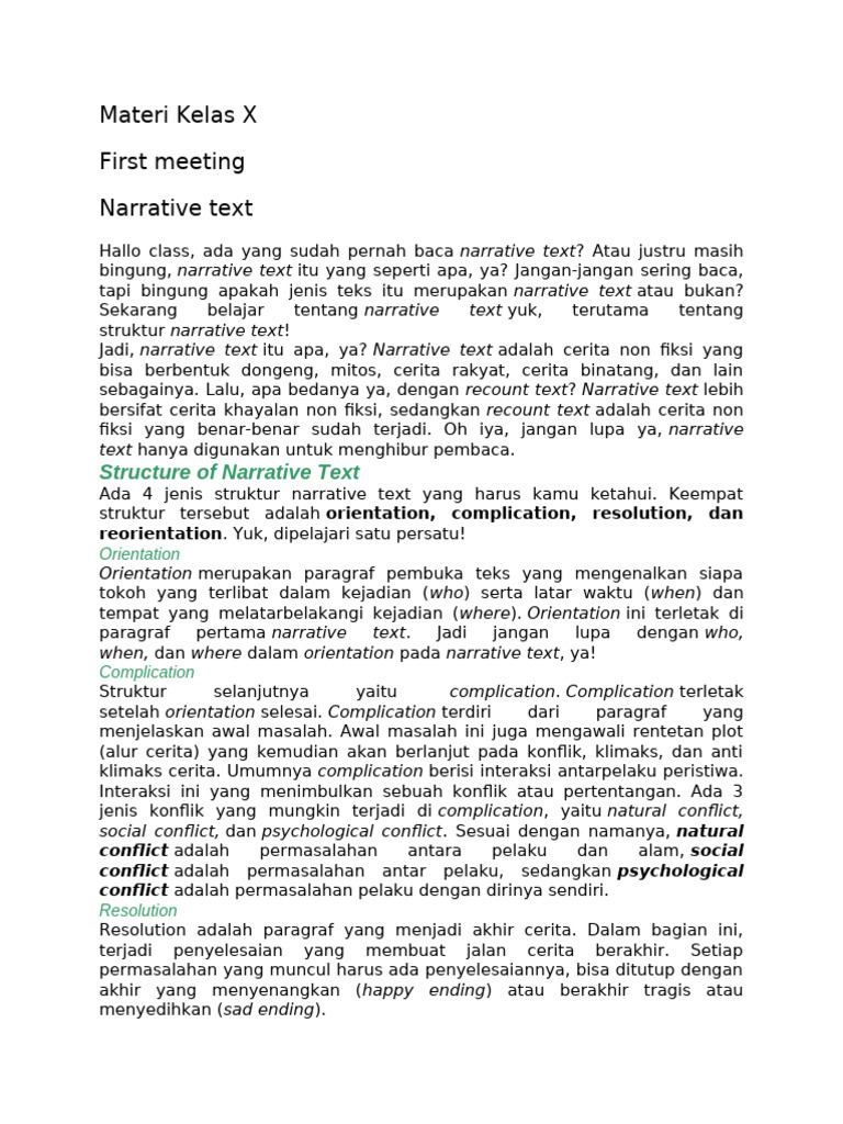Struktur Teks Narrative dan Recount | PDF
