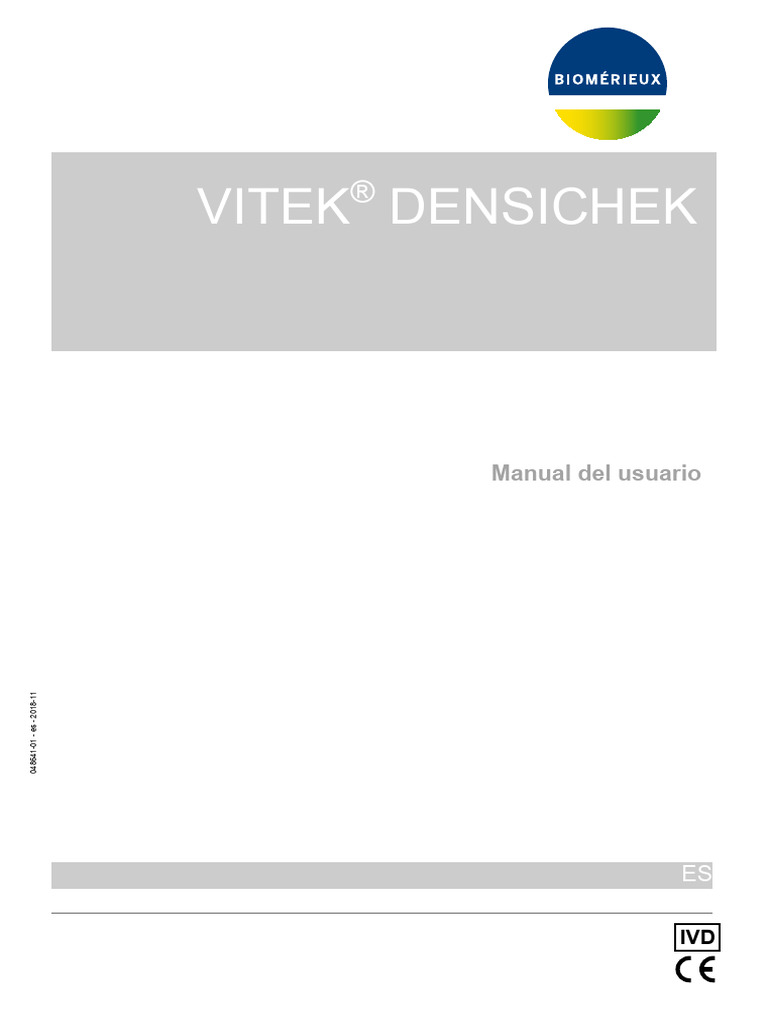 Manual de Usuario VITEK DENSICHEK | PDF | Laboratorios | Residuos