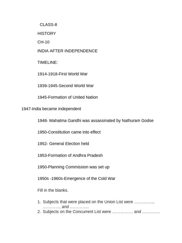 Class-8 History ch-10 | PDF | Indian National Congress | Jawaharlal Nehru