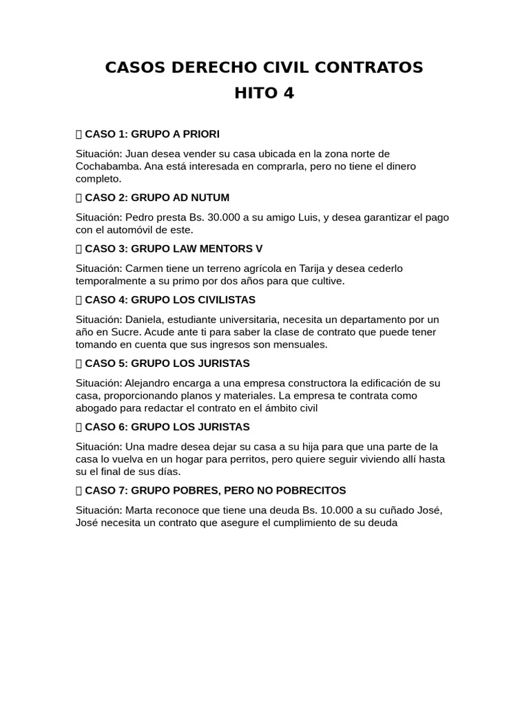 h4-Casos Derecho Civil Contratos (1) | PDF