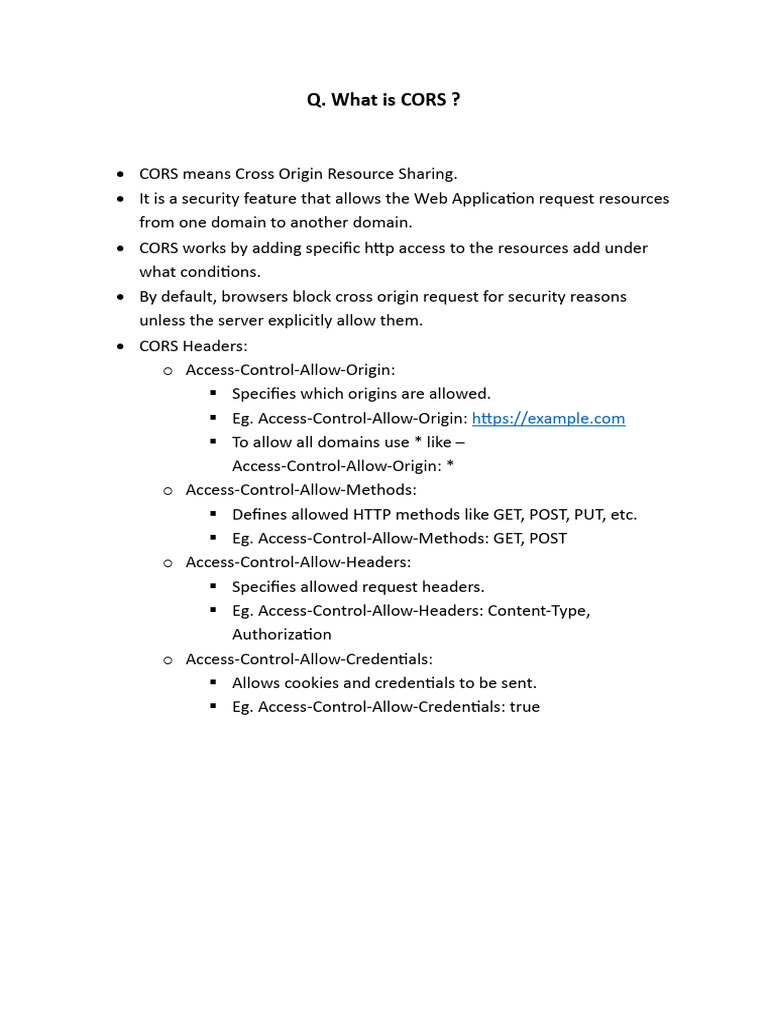 q25 What Is Cors | PDF