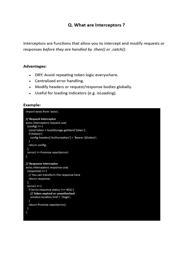 Understanding Axios Interceptors | PDF
