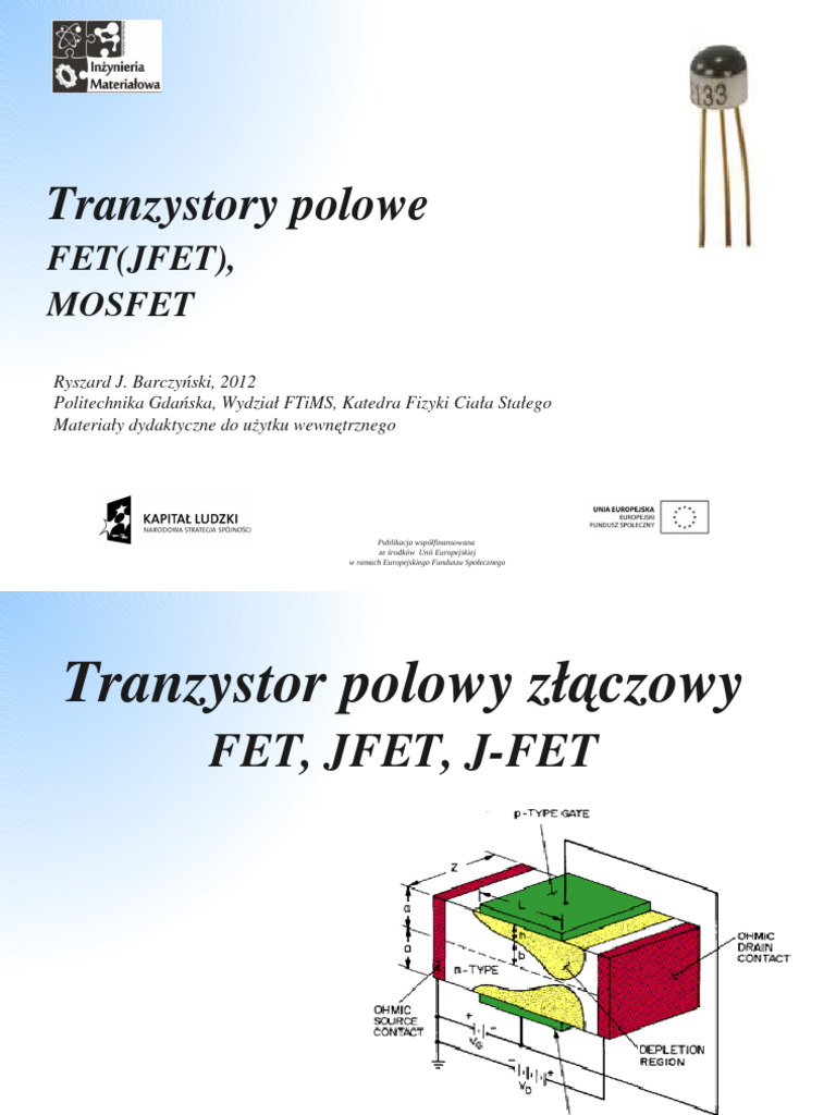 Tranzystory Polowe FET (JFET), MOSFET | PDF