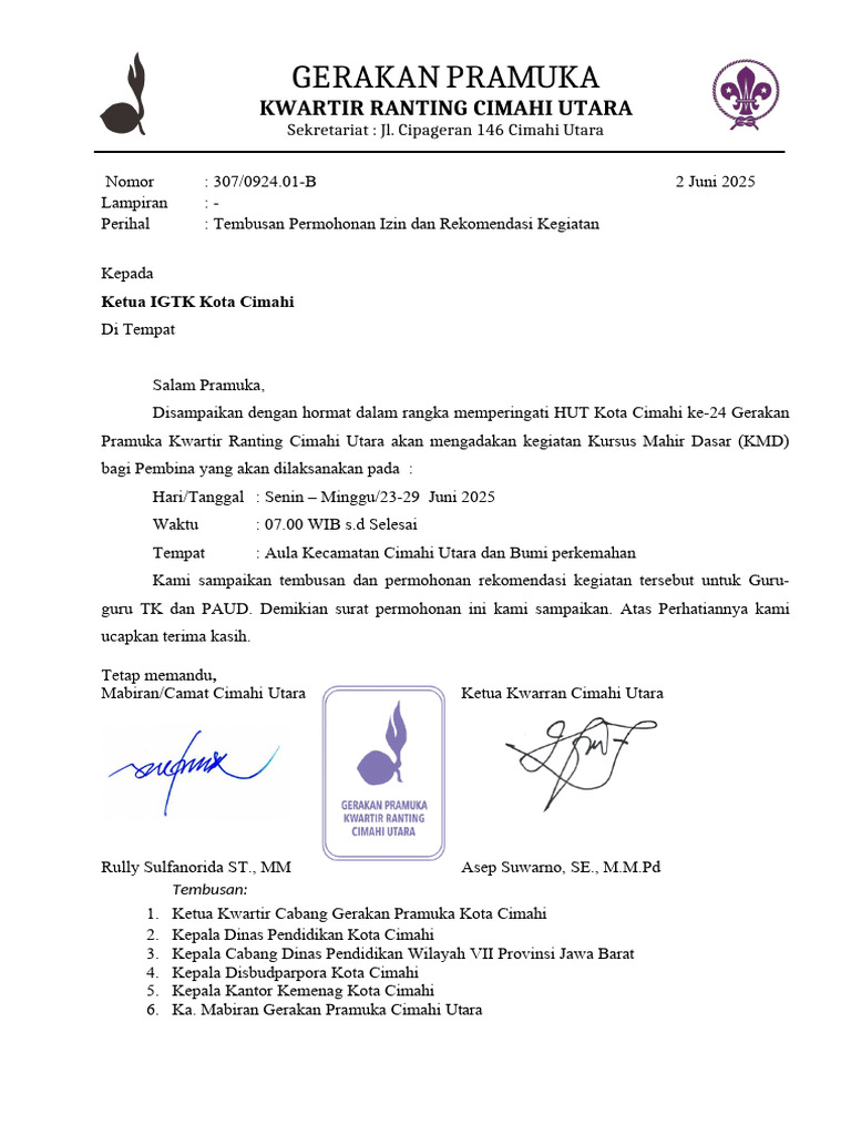 308 Surat Tembusan IGTK | PDF