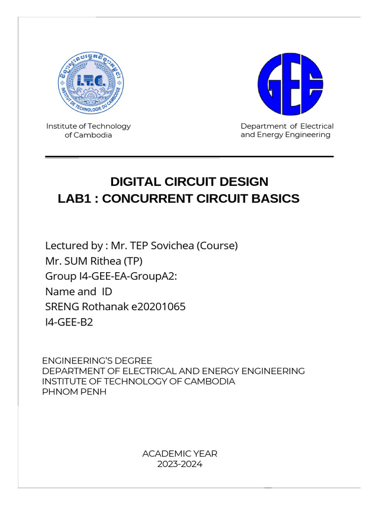 Lab1 - DCD - Rothanak Sreng-E20201065 PDF | PDF | Vhdl | Computer Science
