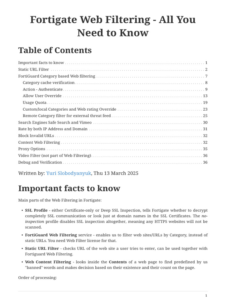 Fortigate Web Filtering Essentials | PDF | Proxy Server | World Wide Web