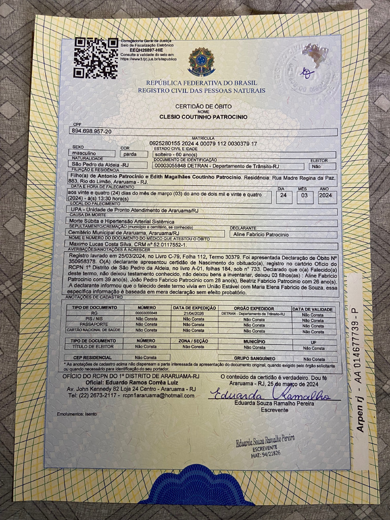 Certidão Obito | PDF