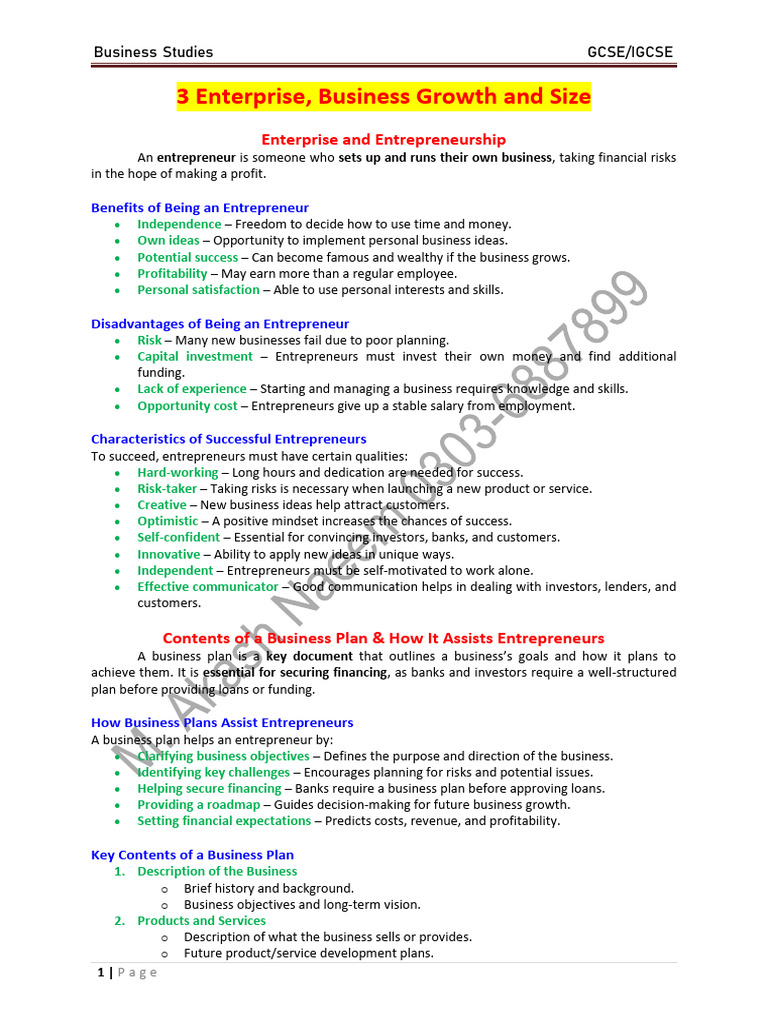 3 Enterprise, Business Growth and Size | PDF | Entrepreneurship ...