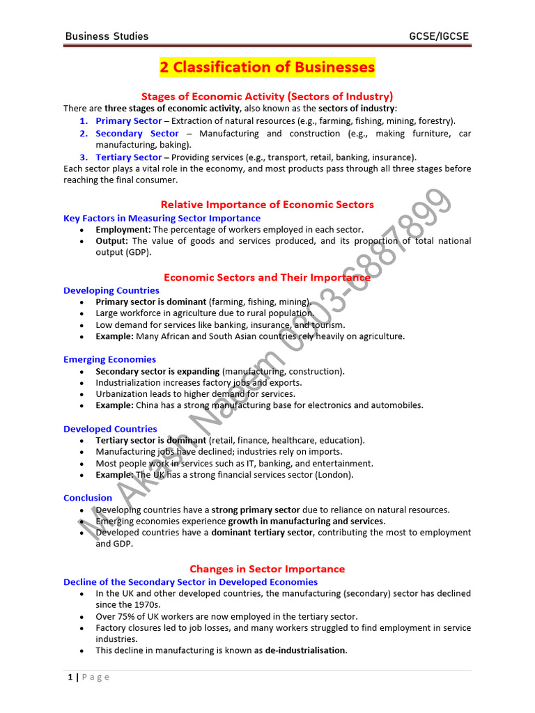 2 Classification of Businesses | PDF | Privatization | Agriculture