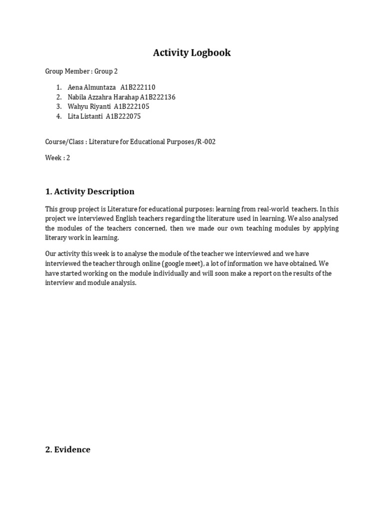 Logbook 2 Literature | PDF