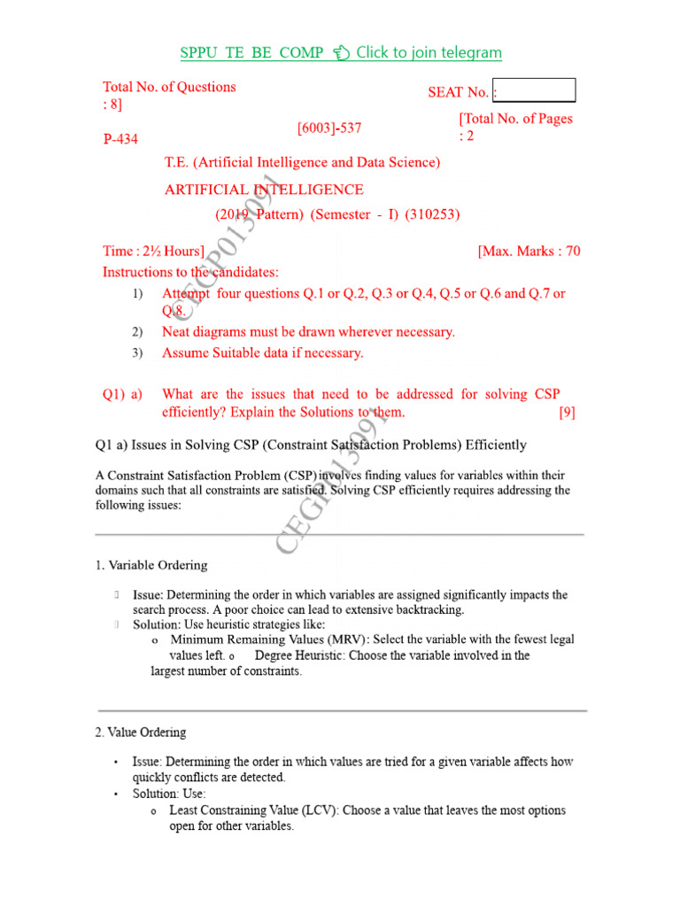 AI May - Jun - 2023 Solved Paper | PDF | Applied Mathematics ...