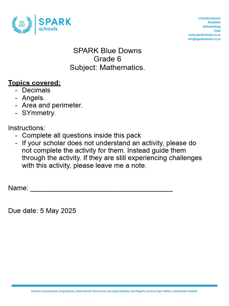 Grade 6 Mathematics Pack: Decimals & More | PDF