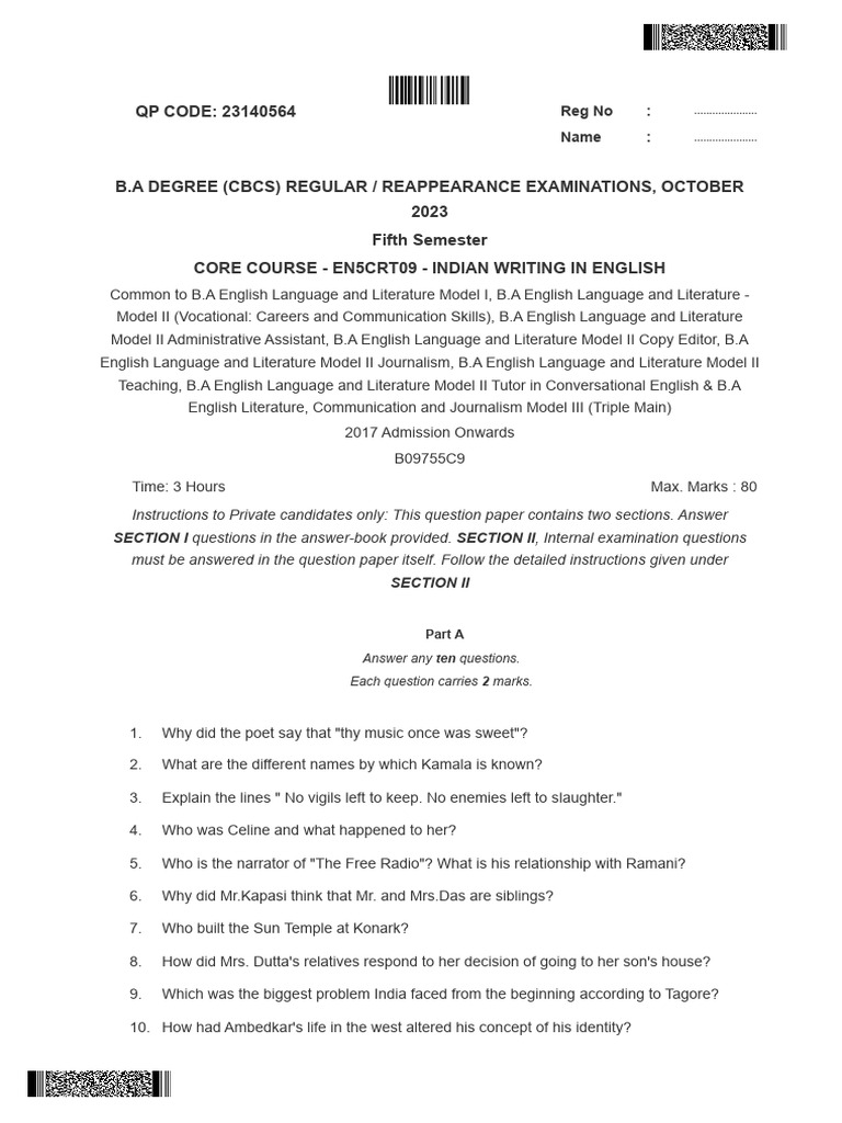 Indian Writing in English | PDF