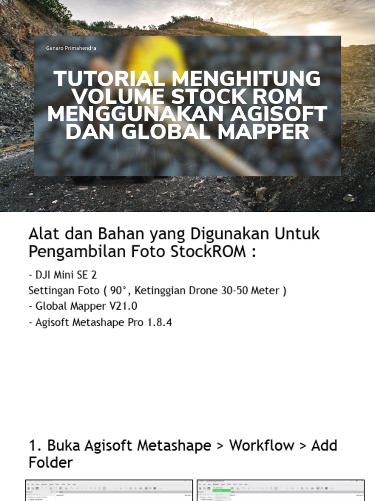 Tutorial Menghitung Volume Stock ROM Batubara-1 | PDF