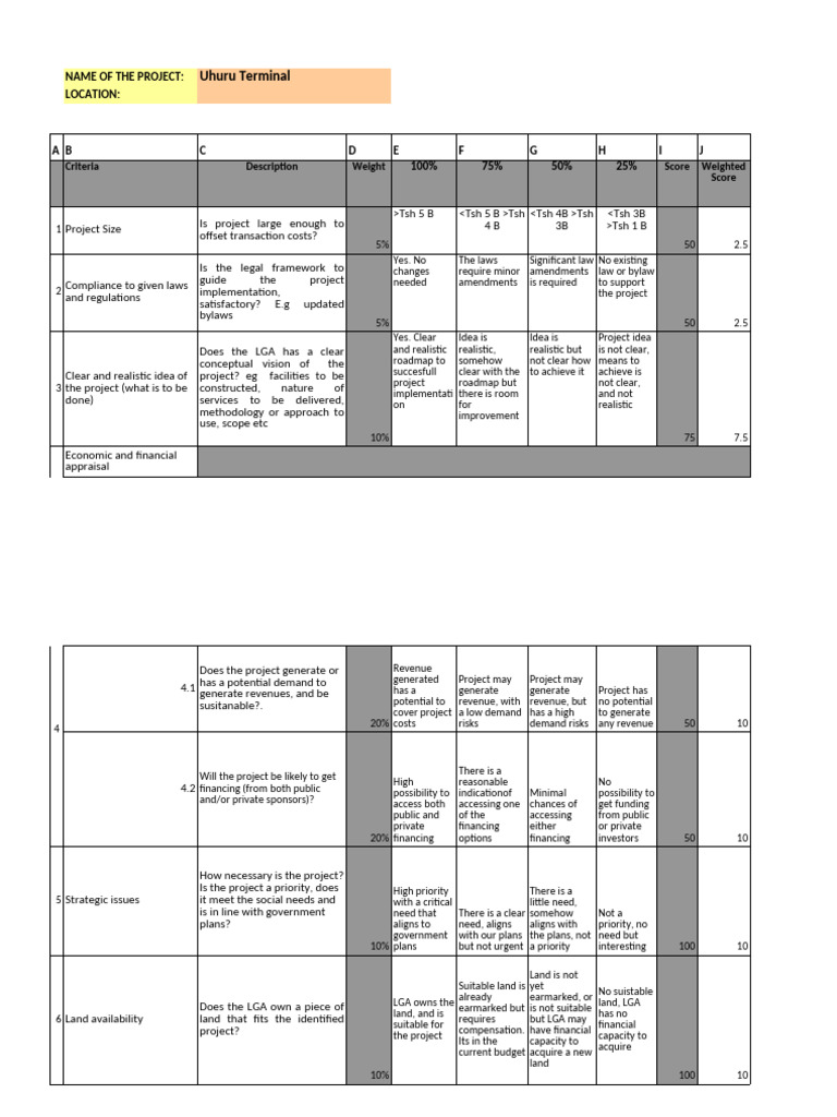 Project Screening Criteria Overview | PDF | Budget | Business