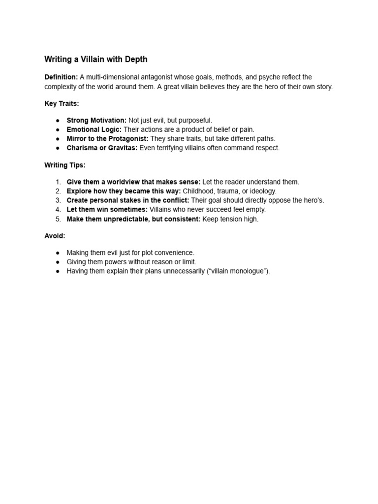 Crafting Complex Villains | PDF