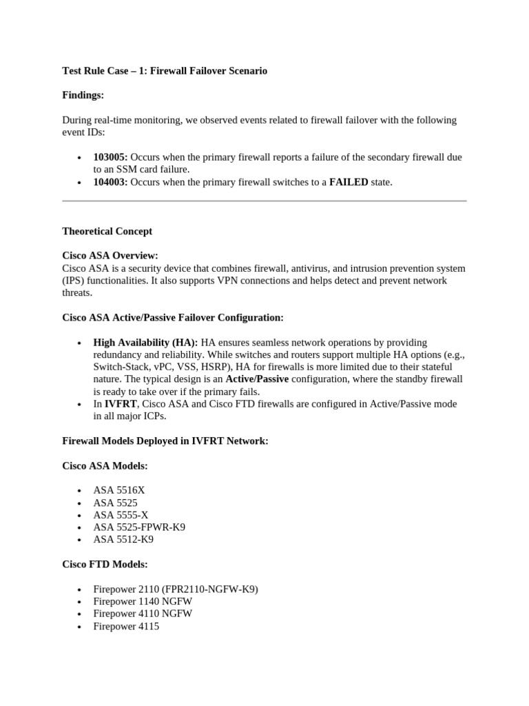 Test Case Failover Firewall | PDF | Firewall (Computing) | Network Switch