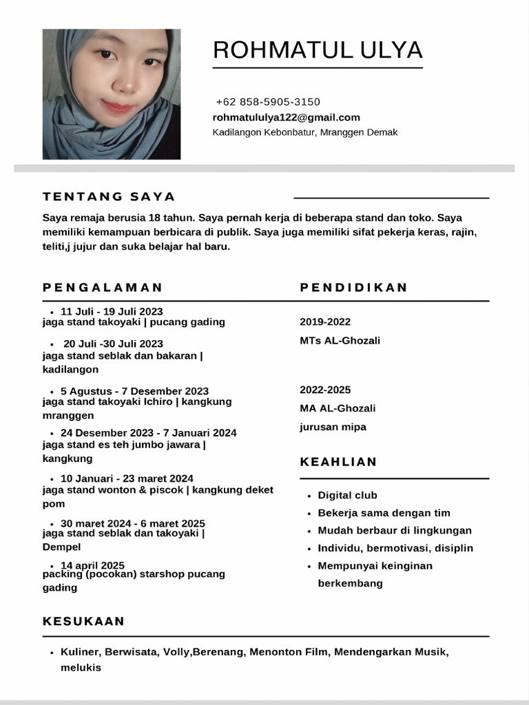 Putih Minimalis Profesional CV Tim Sosial Media Resume - 20250423 - 150444 - 0000 | PDF