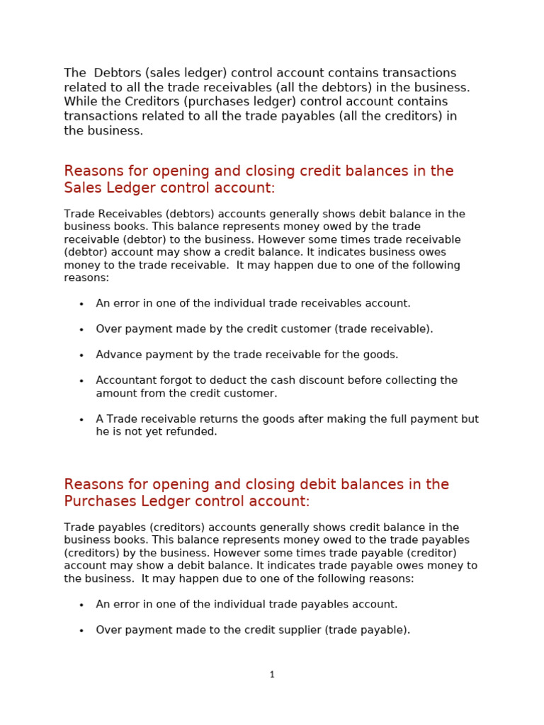 Exercises On Control Accounts | PDF | Debits And Credits | Accounts Payable