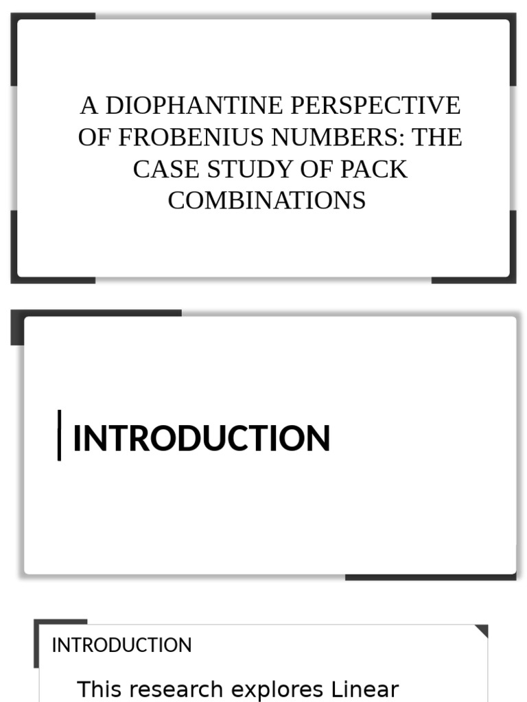 Diophantine Analysis of Frobenius Numbers | PDF | Numbers | Prime Number