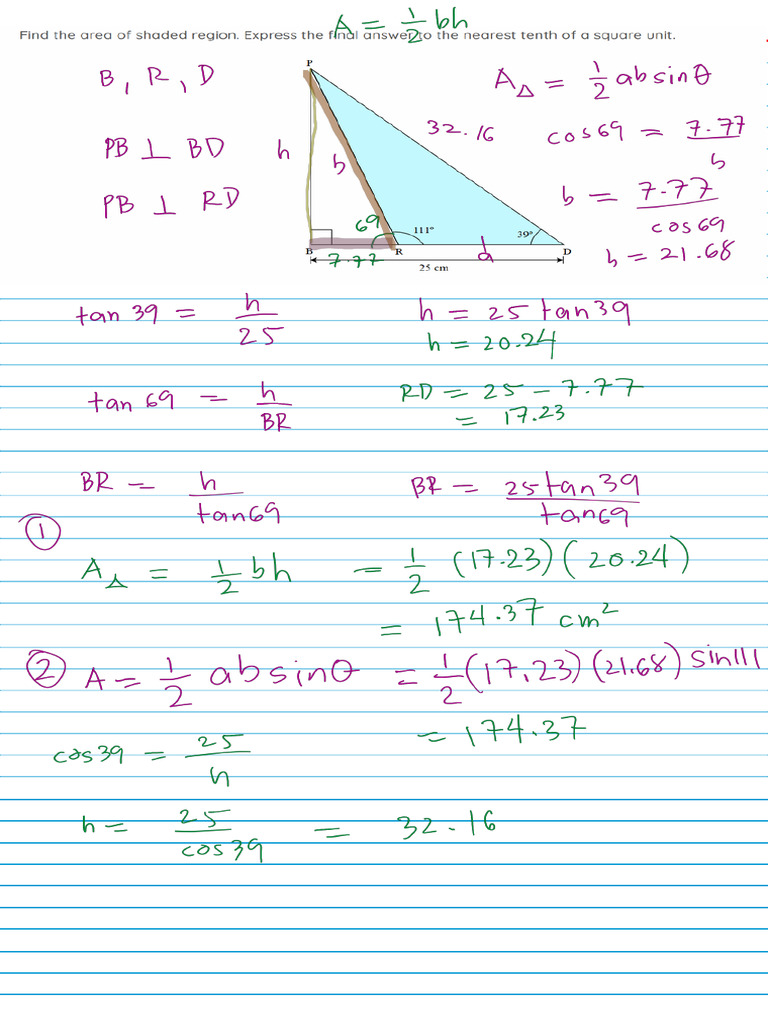 Apr 2 Lei Math Prob Solving Sine and Cosine Law | PDF