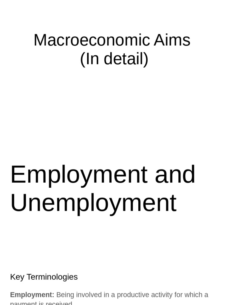 2 Macroeconomic Aims Employment and Unemployment | PDF | Recession ...
