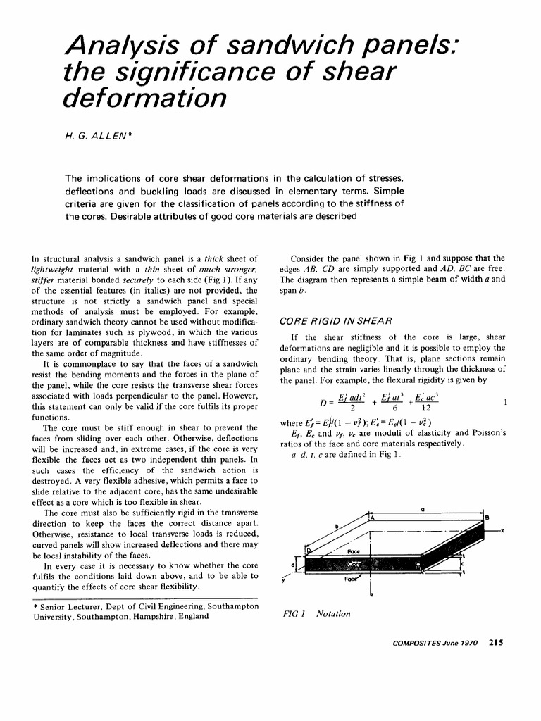 Analysis of Sandwich Panels | PDF | Bending | Buckling