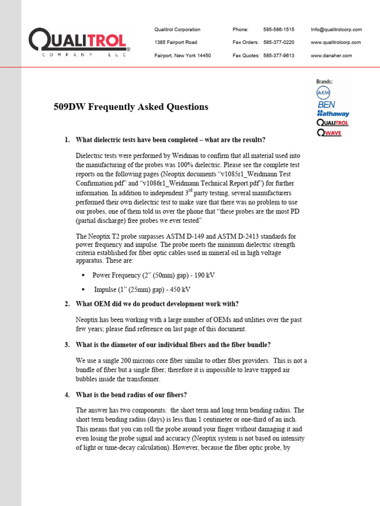 509DW Frequently Asked Questions | PDF | Optical Fiber | Electricity